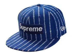 Supreme Text Stripe New Era Cap - Royal