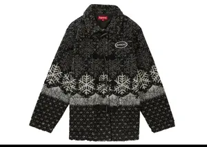 Supreme Snowflake Toggle Fleece Jacket - Black