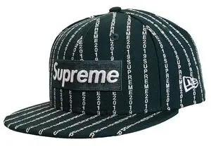 Supreme Text Stripe Cap - Dark Green