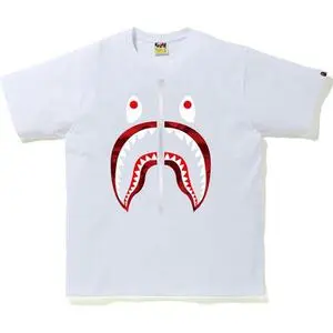 A BATHING APE Camo Shark T-shirt (ss20) White/red