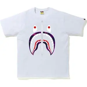 A BATHING APE Camo Shark T-shirt (ss20) White/purple