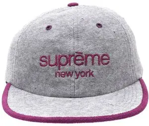 Supreme Classic Logo 6 Panel Cap - Grey