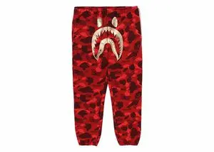 A BATHING APE Camo Shark Sweatpant - Red