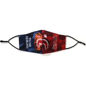 A BATHING APE Camo Tiger Shark Mask - Navy Blue