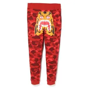 A BATHING APE Camo Tiger Slim Sweat Pants - Red