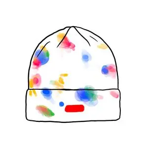Supreme Splatter Dyed Beanie - White