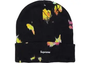 Supreme Splatter Dyed Beanie - Black