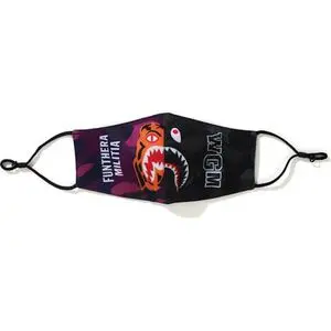 A BATHING APE Camo Tiger Shark Half Mask - Purple