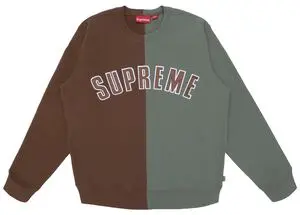 Supreme Split Crewneck Sweatshirt - Brown