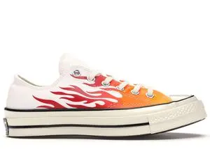 CONVERSE Chuck Taylor All Star 70 Ox Archive Print Flames - White/enamel Red/bold Mandarin