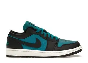 JORDAN 1 Low Se Homage Split Sneakers - Bright Spruce/black/white