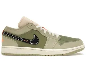 JORDAN 1 Low Se Craft Sneakers - Sky Blue J Light Olive/celadon/bright Mandarin