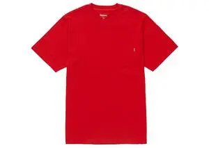Supreme Short Sleeve Pocket Tee Shirt - Red