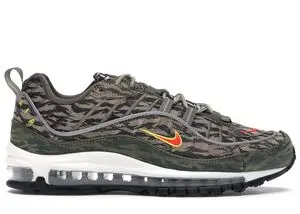 Nike Air Max 98 Aop Camo Sneakers - Khaki/team Orange/medium Olive