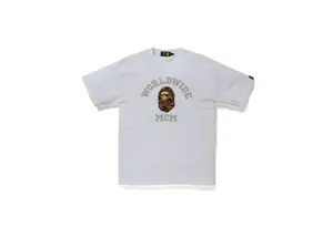 A BATHING APE X Mcm Rhinestone College Tee Shirt - White