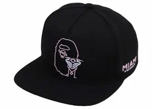 BAPE X Inter Miami Cf Snapback Cap - Black