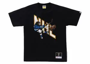 A BATHING APE X Mitchell & Ness Nhl Hockey Graphic Tee Shirt - Black