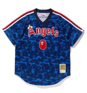A BATHING APE X Mitchell & Ness Angels Jersey - Navy Blue