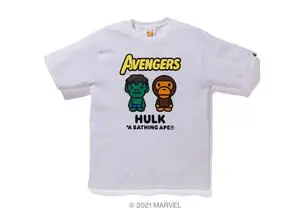 A BATHING APE X Marvel Comics Milo The Hulk Tee Shirt - White
