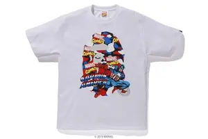 A BATHING APE X Marvel Camo Captain America Tee Shirt