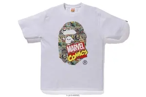 A BATHING APE X Marvel Comics Ape Head Tee Shirt - White