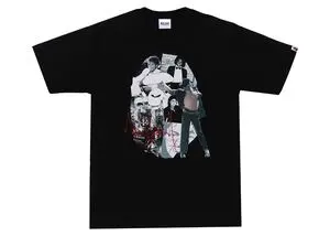 A BATHING APE X Michael Jackson Album Jacket Ape Head Tee Shirt - Black
