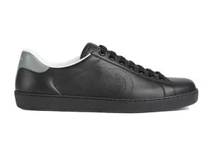 Gucci Ace Perforated Interlocking G Sneakers - Black