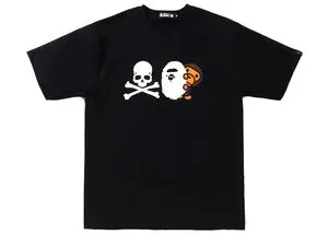 A BATHING APE X Mmj Ape Head & Milo Tee Shirt - Black