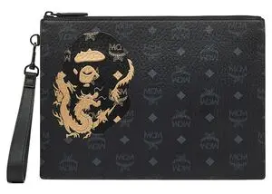 A BATHING APE X Mcm Flat Pouch - Black