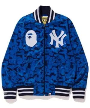 A BATHING APE X Mitchell & Ness Yankees Jacket - Blue