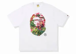 BAPE X Monkey 47 Ape Head Tee Shirt White Pink