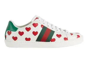 Gucci Ace Hearts Sneakers - White/red/green