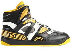 Gucci Basketin High-top Sneakers - Black/yellow