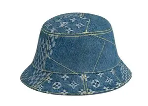 LOUIS VUITTON Damier Geant Wave Monogram Bucket Hat - Bleu