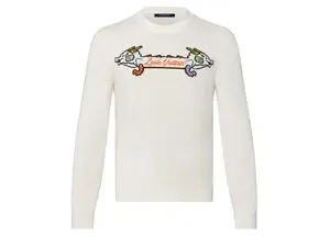 LOUIS VUITTON Jacquard Graphic Cashmere Crewneck Sweatshirt - Off White