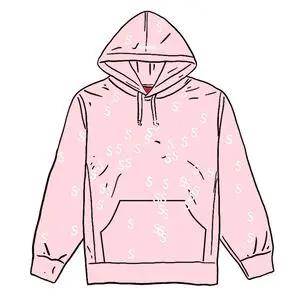 Supreme Embroidered Hooded Sweatshirt Light Pink