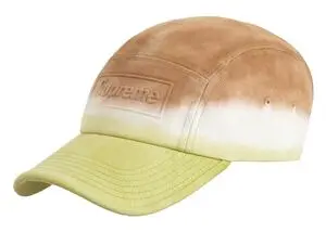 Supreme Embossed Denim Camp Cap - Brown Dip Dye