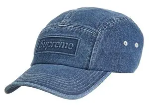 Supreme Embossed Denim Camp Cap - Blue