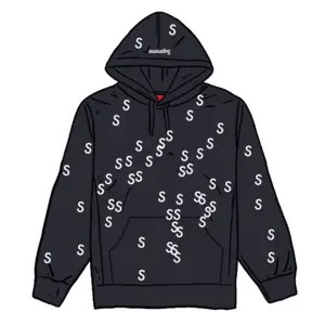 Supreme Embroidered Hooded Sweatshirt Navy