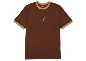 Supreme Dragon Ringer Tee Shirt - Brown