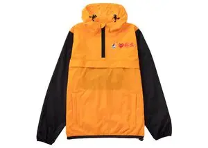 Play Comme Des Garcon X Kway Logos Half Zip Jacket - Orange Black