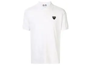 Play Comme Des Garcon Heart Polo Shirt - White