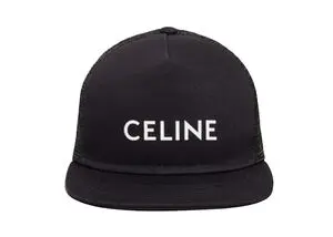 Celine Snapback Mesh Cap - Black