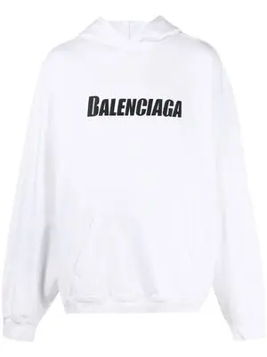 Balenciaga Logo-print Hoodie - White/black