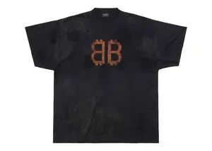 Balenciaga Crypto Oversized T-shirt - Black Faded
