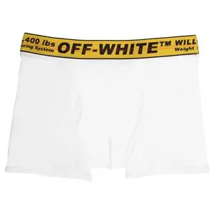 Off-White Off Single Pack Stretch Cotton Boxer Briefs - White/yellow/black
