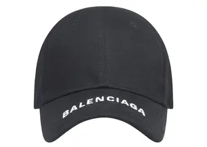Balenciaga Cotton Twill Baseball Cap - Black