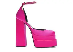 Versace Medusa Aevitas 155mm Platform Pumps - Fuschia/gold