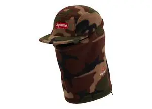 Supreme Facemask Polartec Camp Cap - Woodland Camo