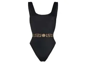 Versace Greca Print One-piece Swimsuit - Black